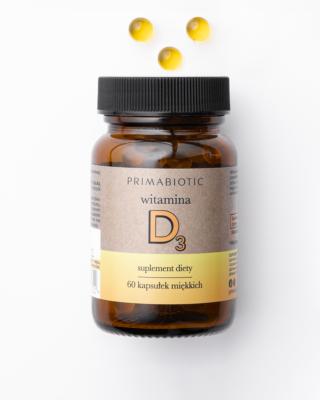 Witamina D3 (2000 IU) kapsułki (60 szt.) -Primabiotic