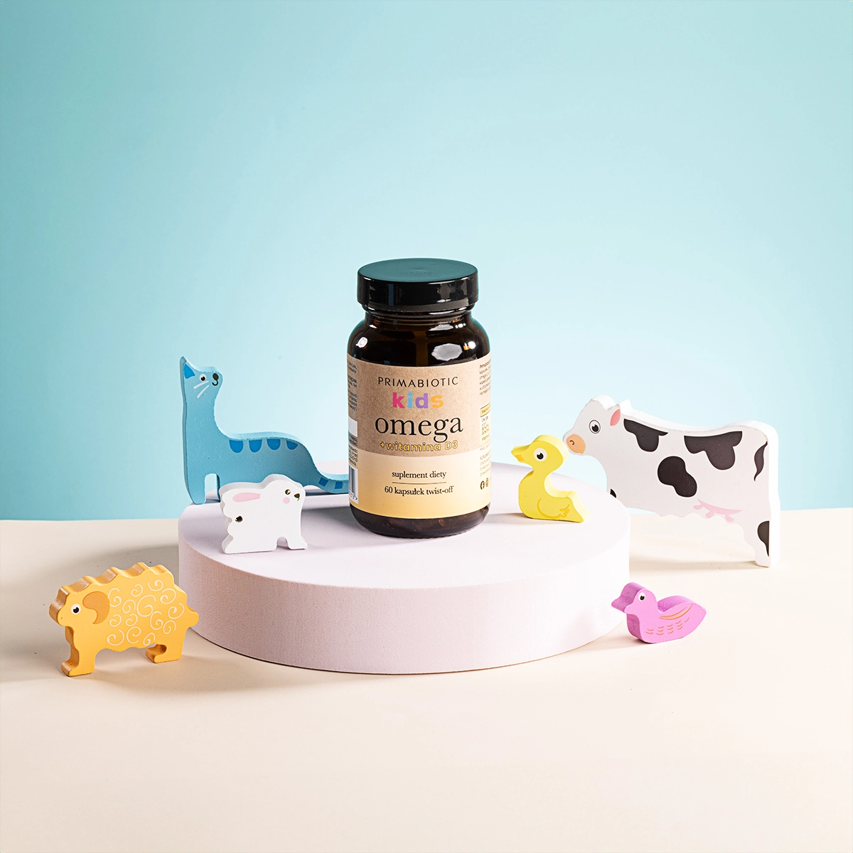 Omega KIDS + witamina D3 kapsułki twist-off (60 szt.) -Primabiotic