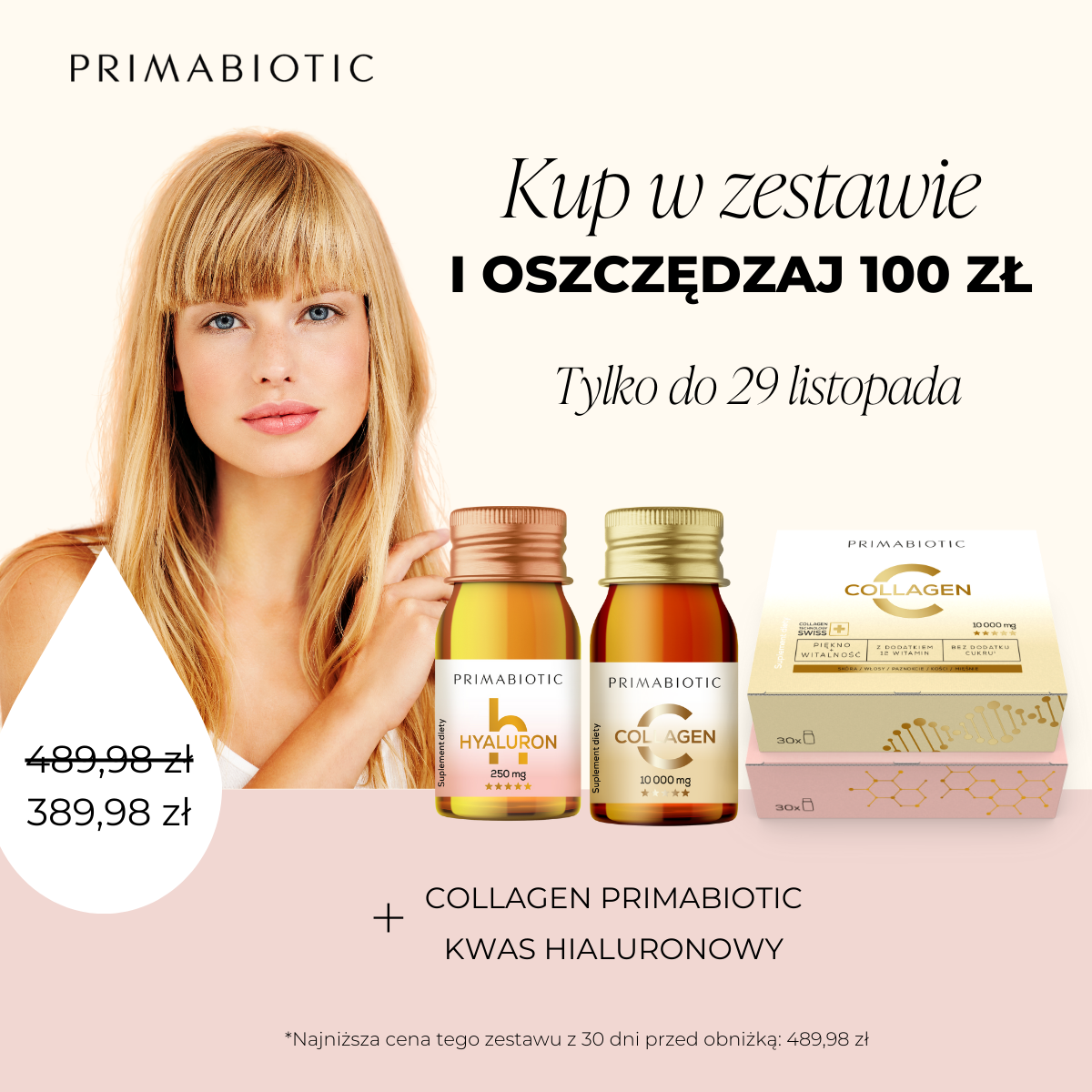Primabiotic Collagen (30 szt.) + Hyaluron (30 szt.) - zestaw promocyjny -Primabiotic